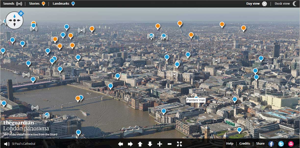 Panoramic Images of the World: 360 Panorama of London from The Shard