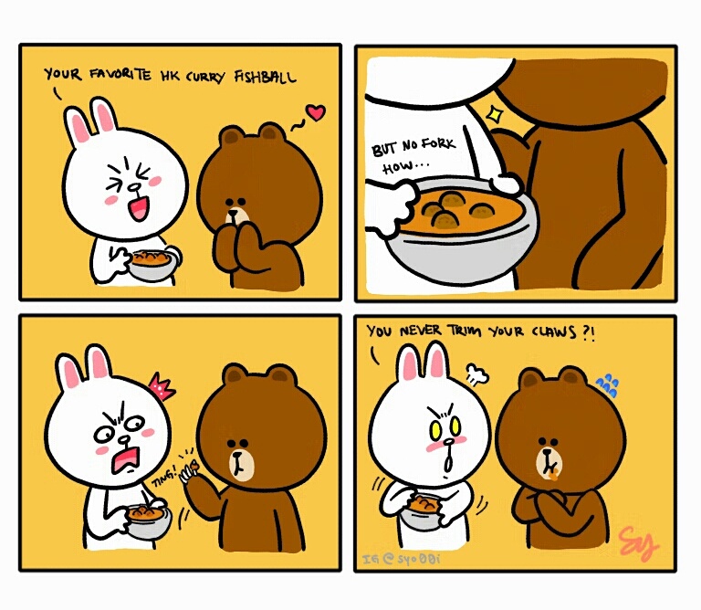 Brown & Cony Line Town Life: Curry fishball and claws (draft)