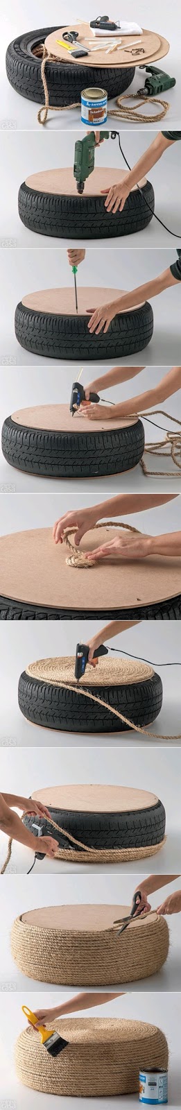 Popular DIY Crafts Blog: Living room Ottoman from used tires