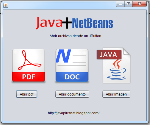 Java + Netbeans.: Ejecutando documentos, pdf, imagenes, etc.