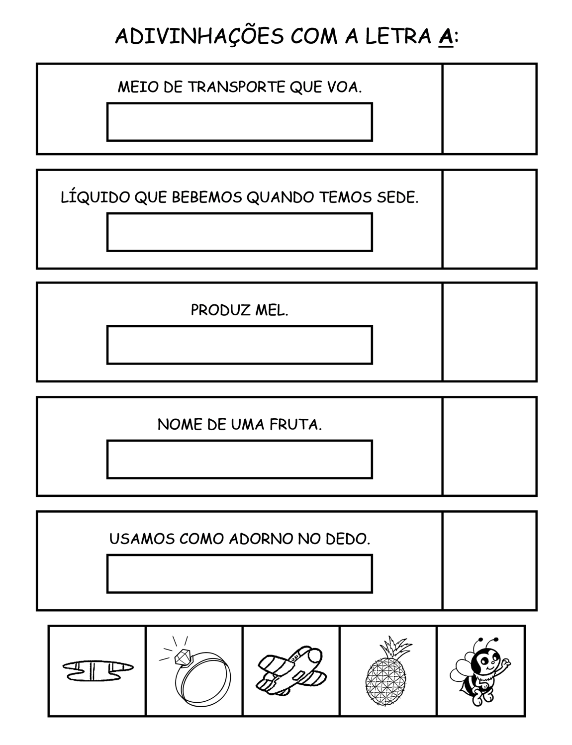 Atividades Pedagógicas: Adivinhas Alfabeto