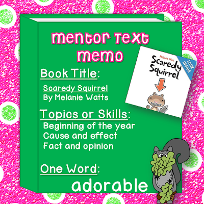 Collaboration Cuties: Scaredy Squirrel - Must Read Mentor Text - Back ...