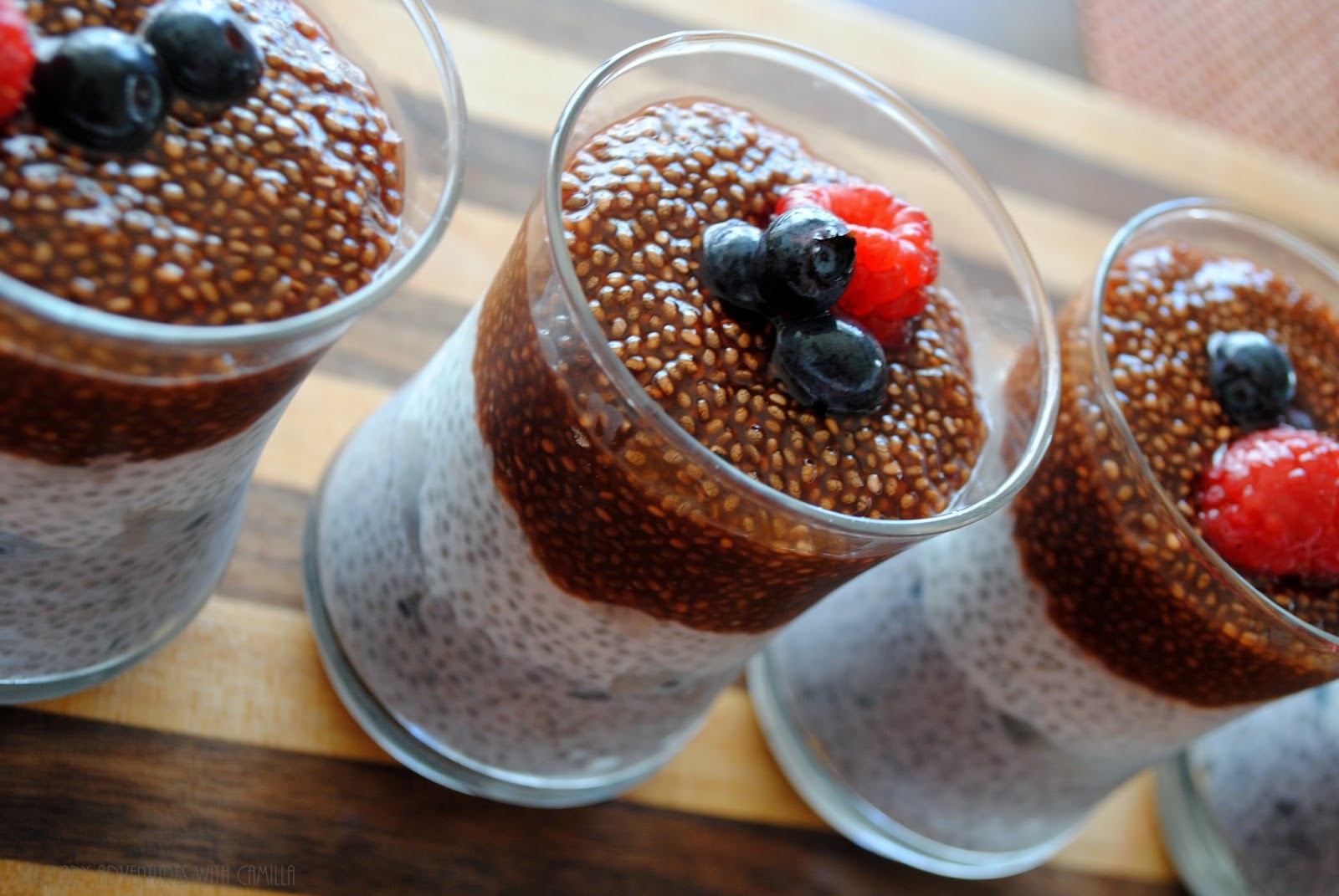 Red, White, and Blue Chia Puddings #July4th