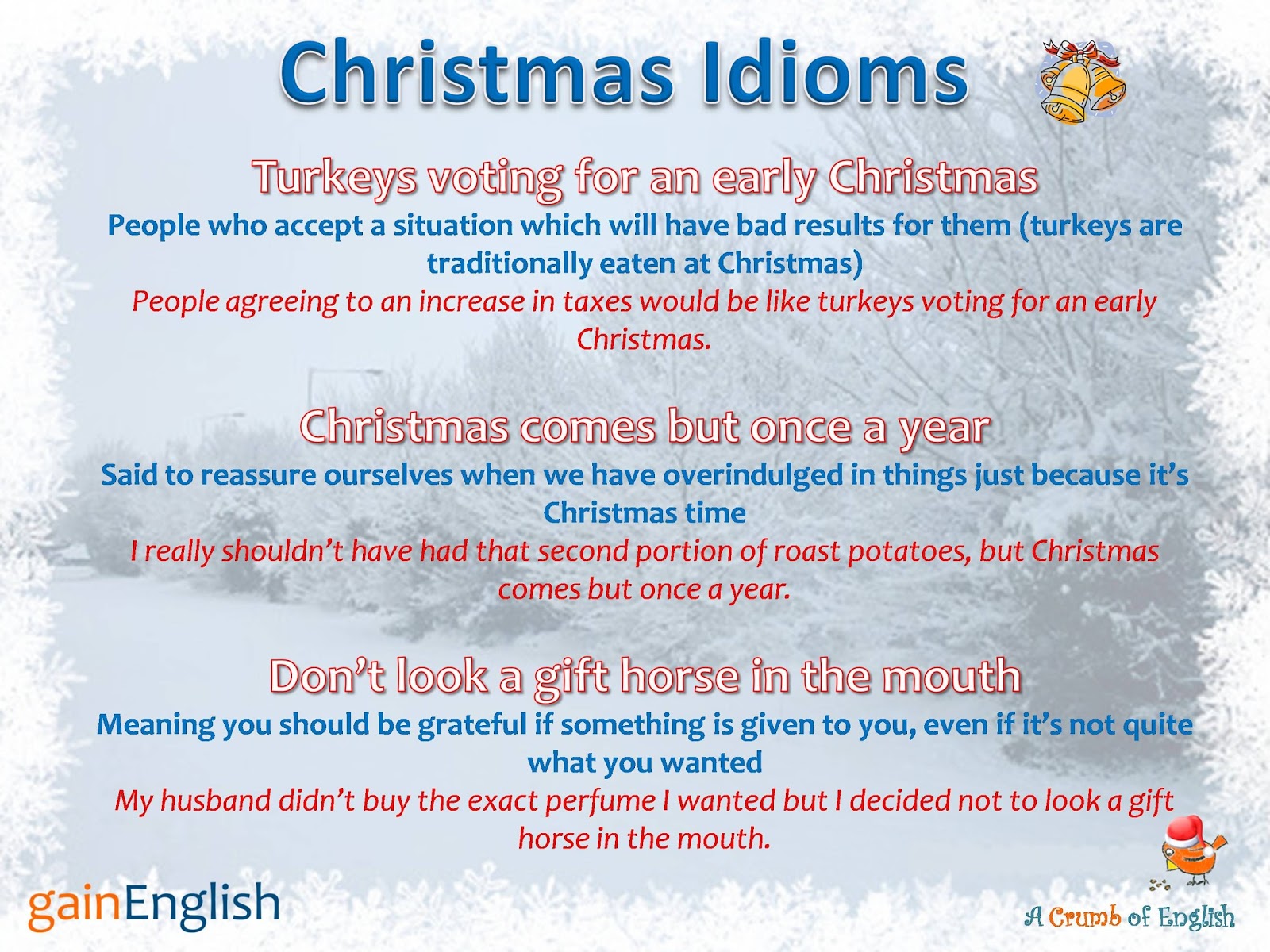 CHRISTMAS IDIOMS