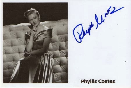 Kiwiautogal's Autographs: Phyllis Coates