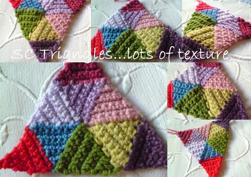 The 8th Gem: Fun with Textured, Single Crochet triangles