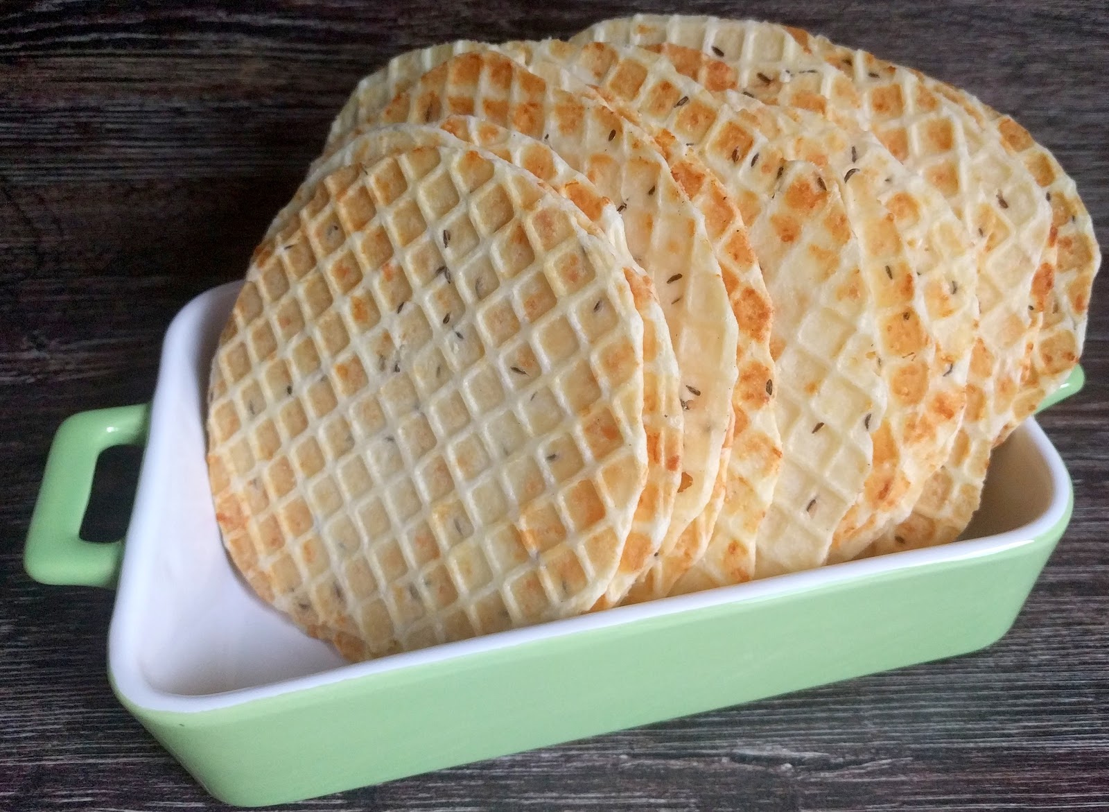 - Salz Käse Kümmel Waffeln