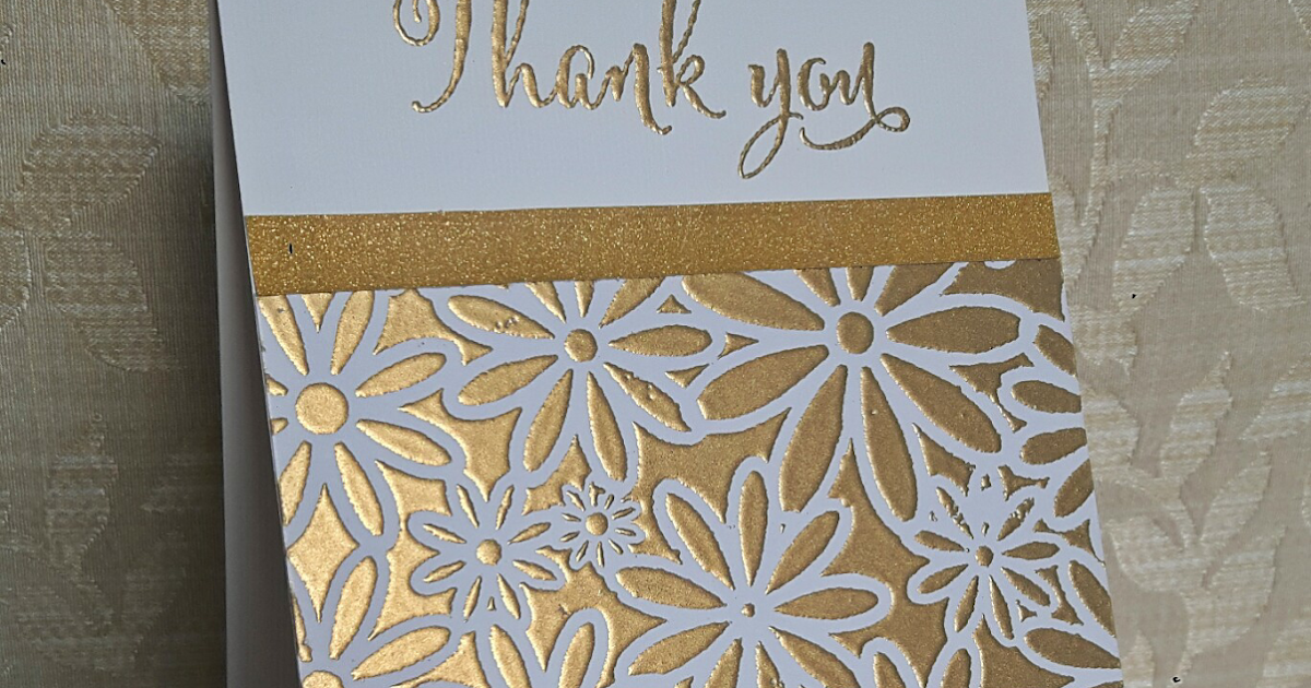 Thank you card - Stencil + Embossing