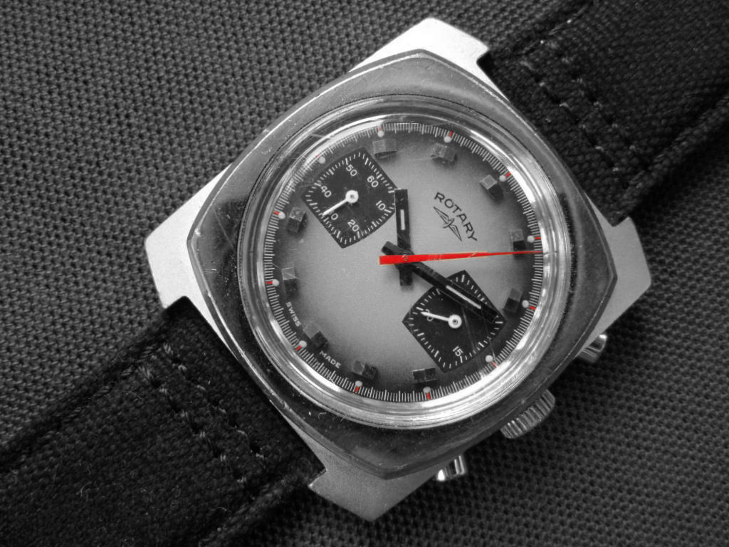 Best Vintage Watches: Rotary Stainless Steel Square Chronograph ca. 1970