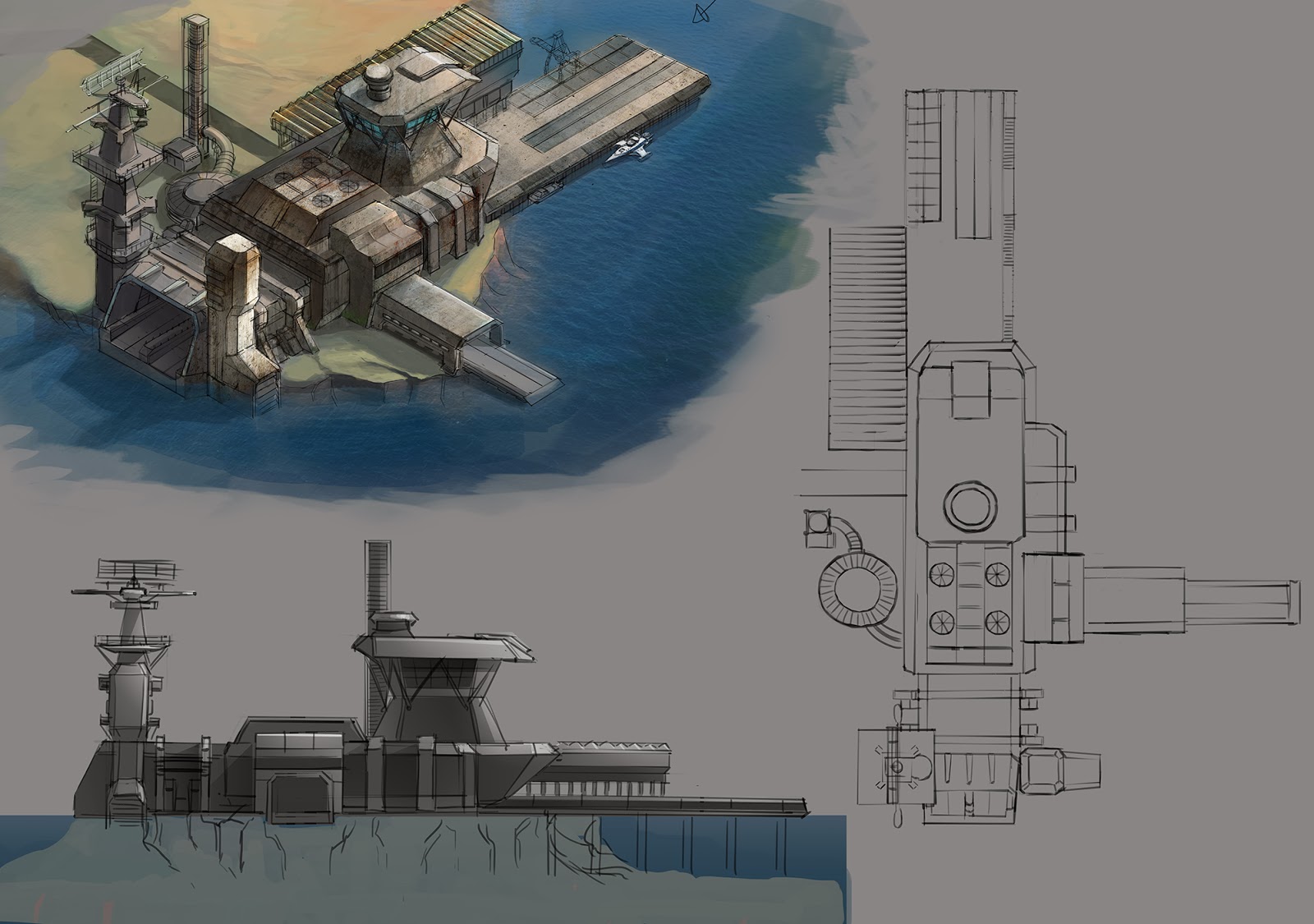 Jeff Yu Art: Harbor Concept WIP