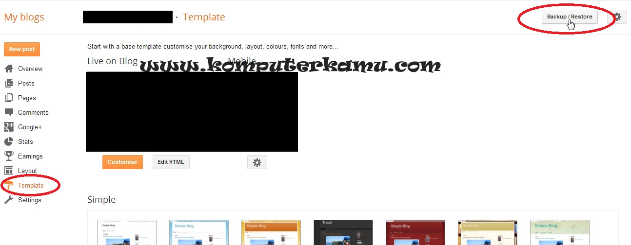 Cara Upload dan Download Template Blog di Tampilan Baru Blogger