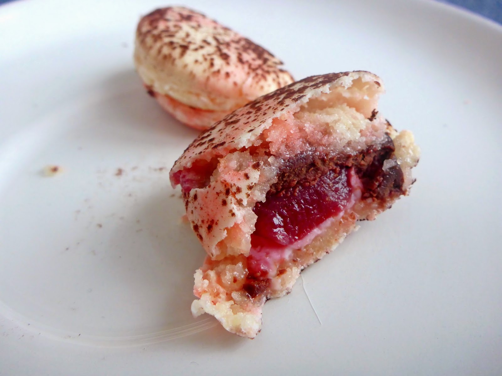 Black forest macarons