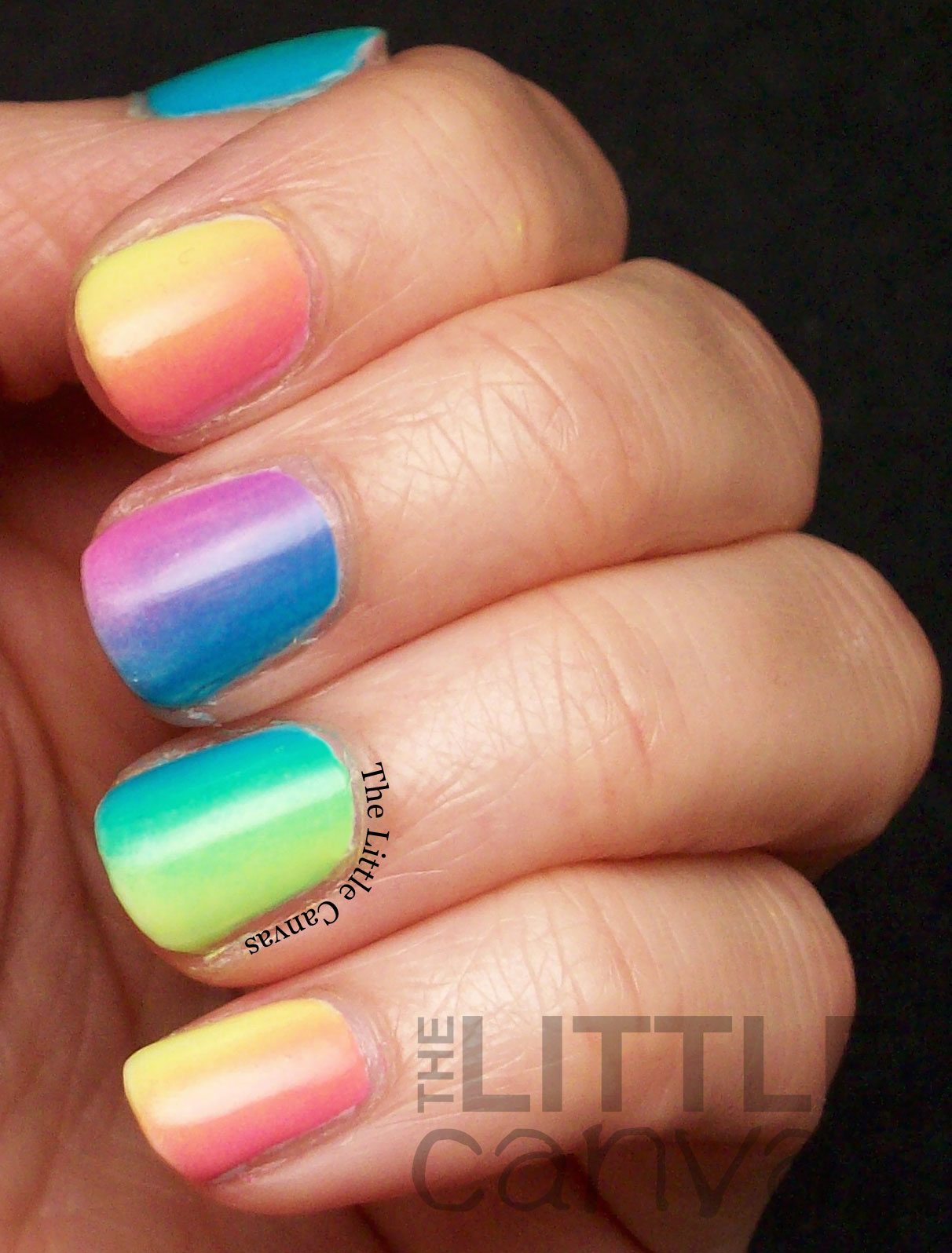 Neon Rainbow Nails