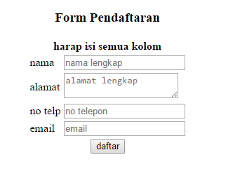 Validasi form dengan HTML 5 dan Javascript