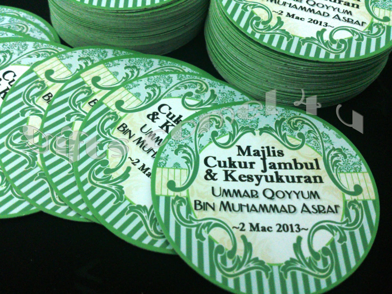 Gifts Comel 4 U: Ordered by Intan Diana : "Vintage Green" Sticker (D=5.4cm)