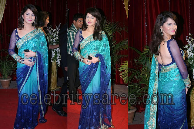 Anitha Lokhande in Gorgeous Sari at ITA Awards Event - Saree Blouse ...