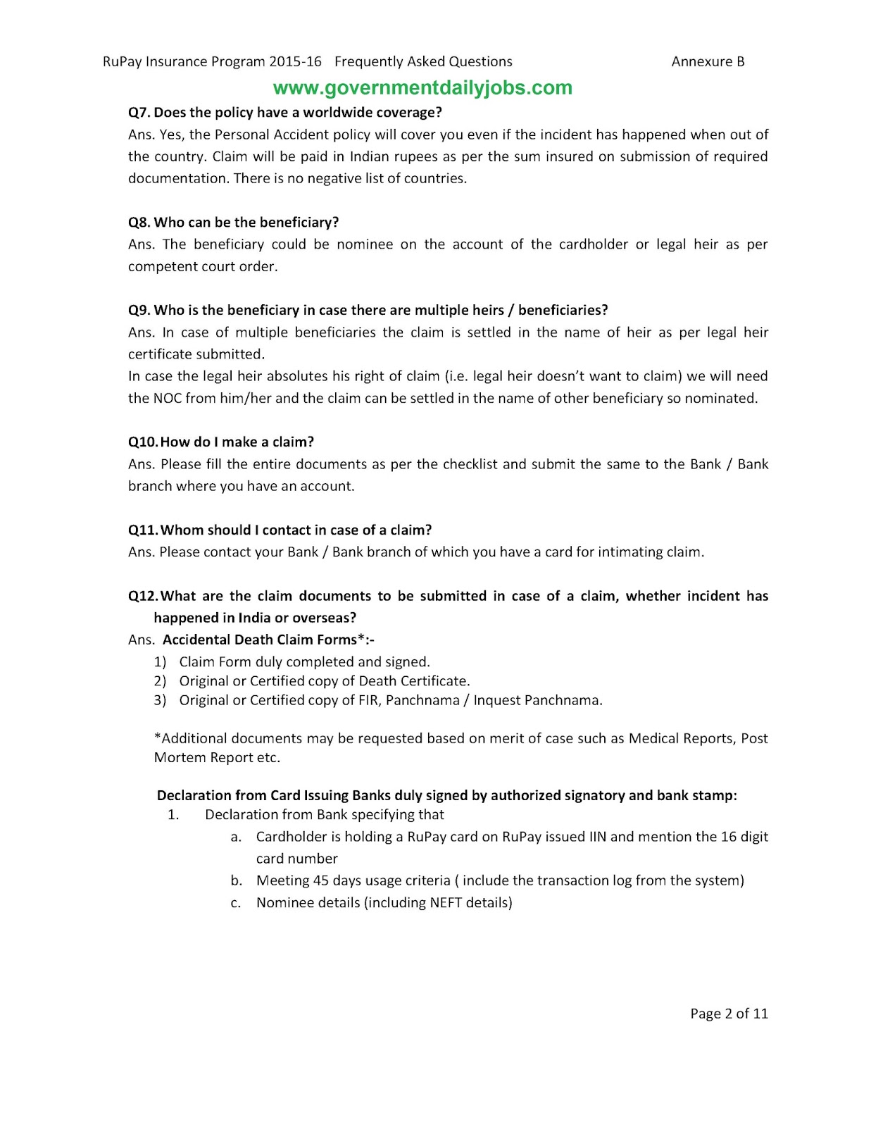 ATM CARD HOLDERS CAN GET INSURANCE UP TO RS. 10 LAKH