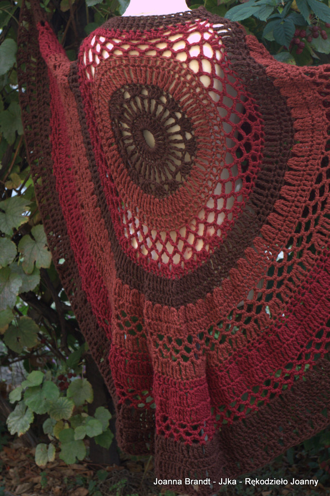 Rękodzieło Joanny / JJka / Joanna's crafts: "Indiańskie" szydełkowe ponczo
