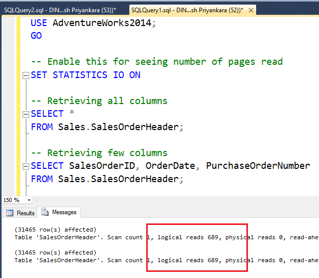 Dinesh's Blog :::: Being Compiled ::::: SELECT * and SELECT {columns ...