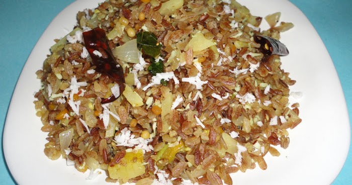 World Of Vegeterian Recipes: Flattened Red Rice Poha