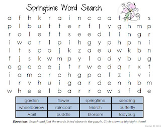 Classroom Freebies Too: {FREE} "It's Springtime!" Word Search Puzzle