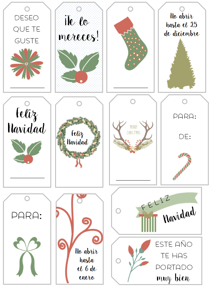 Etiquetas imprimibles para tus regalos | Mi ventana favorita