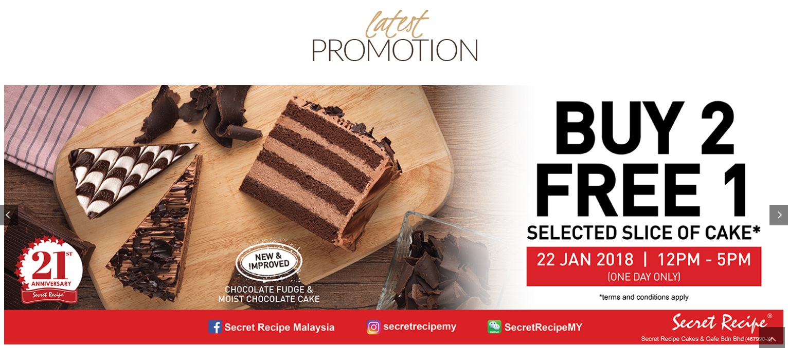 Latest Promotion @ Secret Recipe