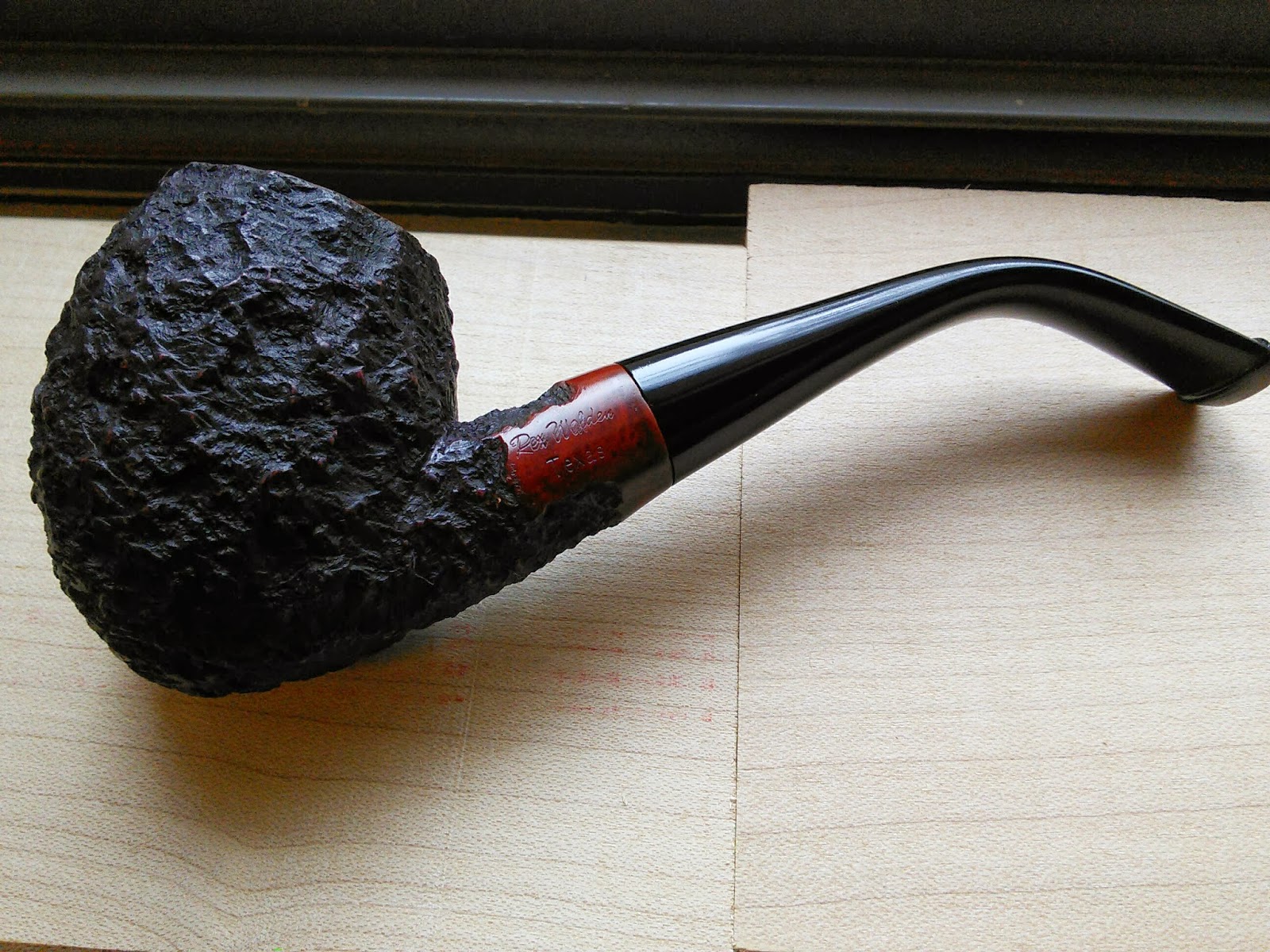 Rex Walden Pipes: New Black Rusticated Bent Egg Tobacco Pipe by Rex Walden