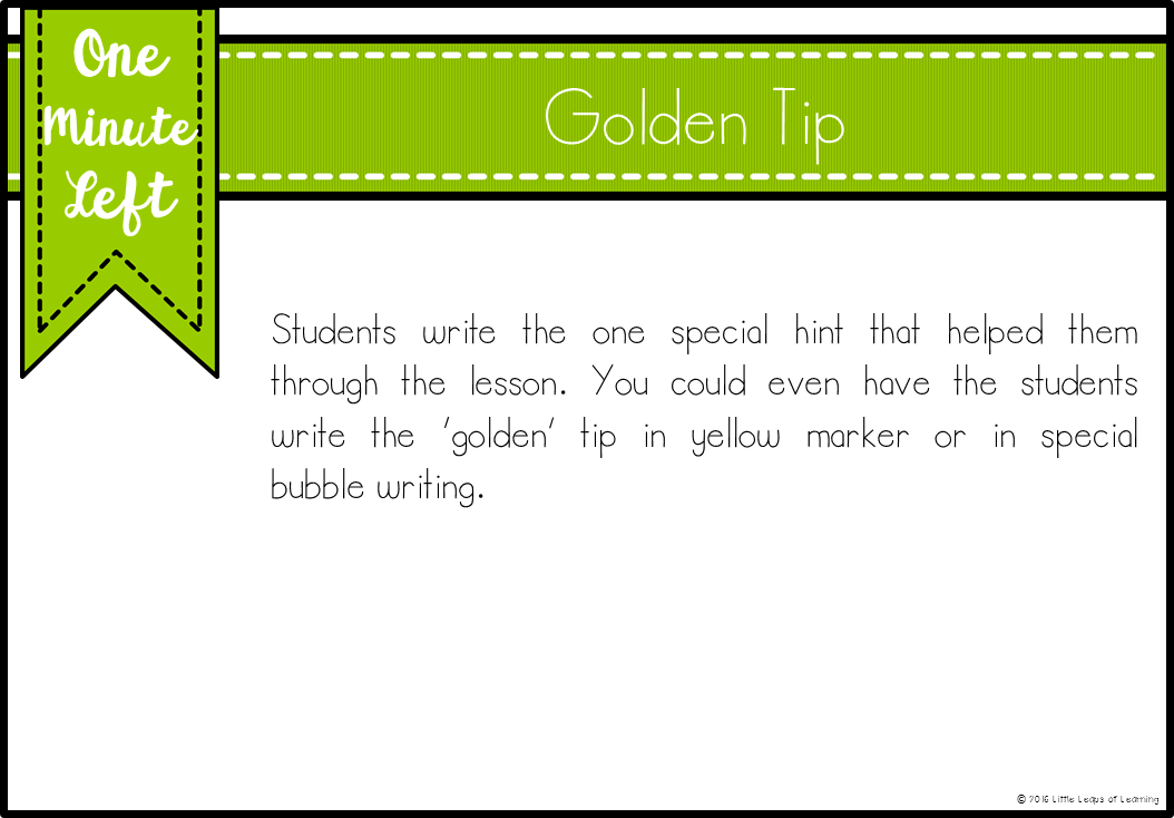 Little Leaps of Learning: Powerful ways to end a lesson... even with no ...