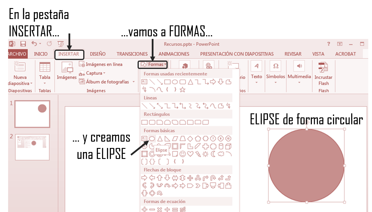Minitutorial Powerpoint. Combinar formas: INTERSECTAR | Cortar, Coser y Crear