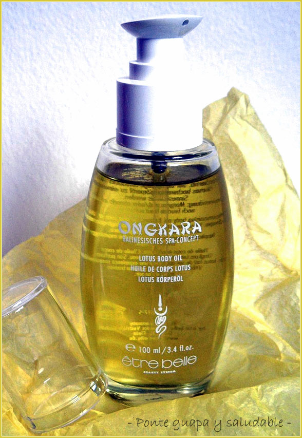 " Ponte guapa y saludable ": Aceite corporal de Lotus Ongkara de Etre Belle