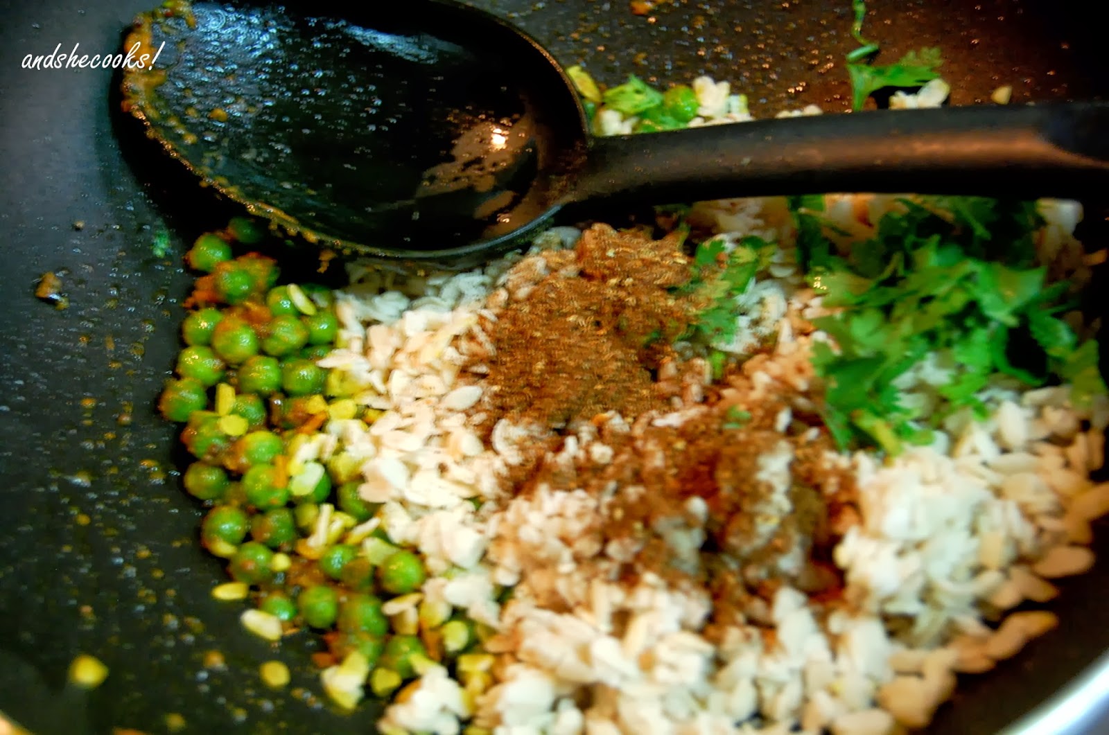 AndSheCooks!: Benarsi Chuda Matar- minus the frills!