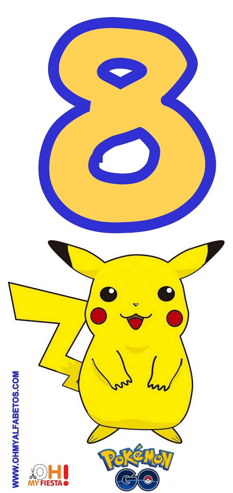 Alfabeto de Pikachu de Pokemon Go Gratis. - Oh my Alfabetos!