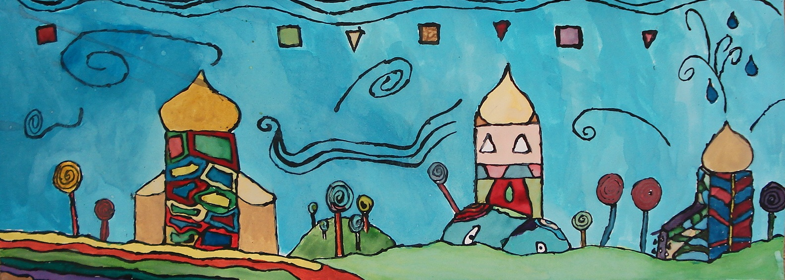 a faithful attempt: Hundertwasser Houses Watercolour Painting