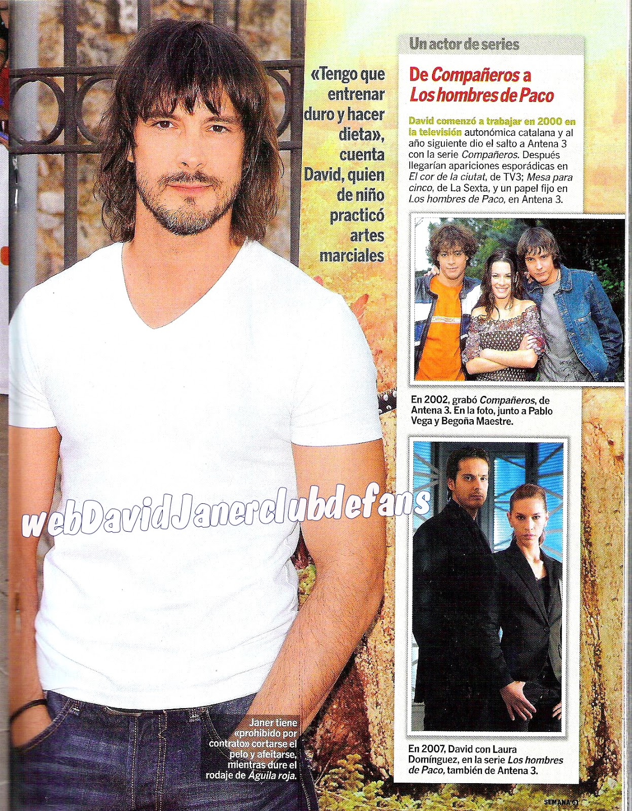 club de fans David Janer: David Janer entrevista la revista semana
