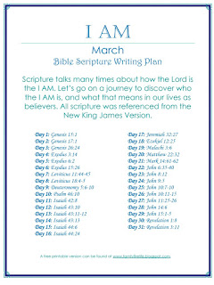 Family Fire Life: March Scripture Writing Plan--I AM