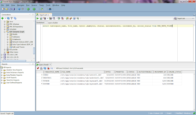 Teguh Triharto Learning Center How To Create Tablespace And Check Capacity Add Datafile On