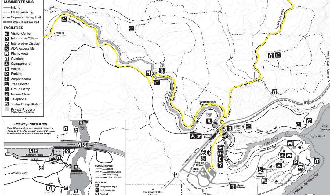 Day Hiking Trails: Trail maps for Gooseberry Falls State Park