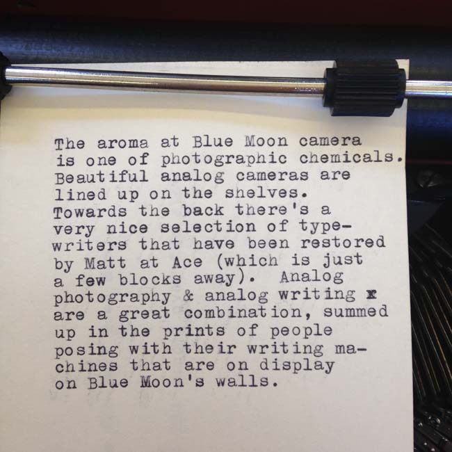 A visit to Blue Moon Camera/ /THE TYPEWRITER REVOLUTION