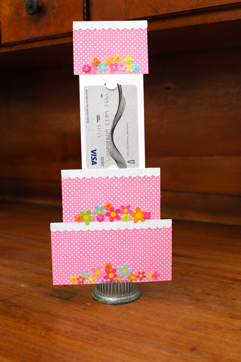 My Happy Place: Lori Whitlock: 5x7 Tiered Cake Gift Card Holder