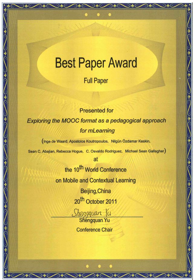 @Ignatia Webs: Read #MobiMOOC team's best #paper award for #mLearning ...