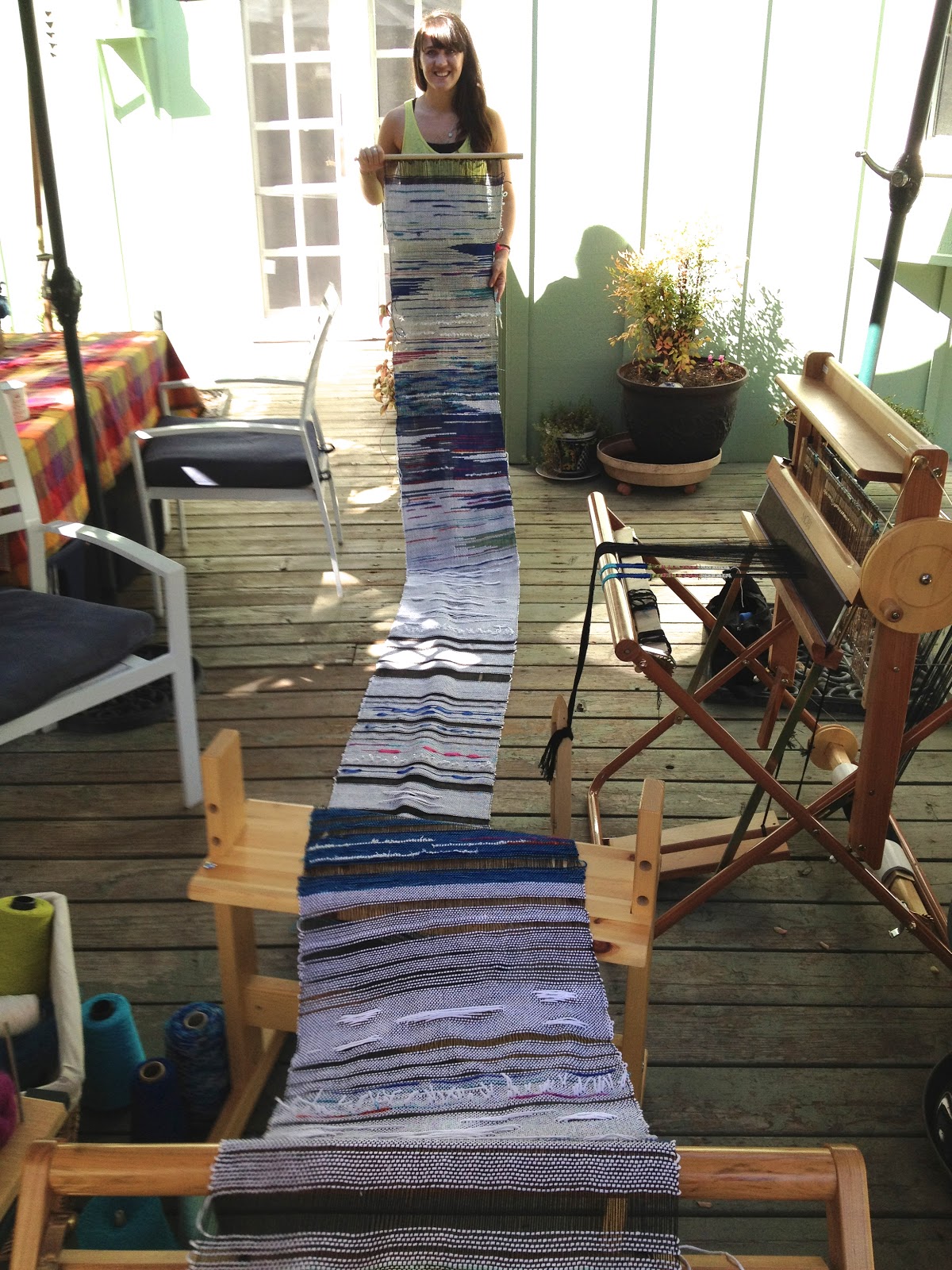 CENTERING WITH FIBER: Saori weaving student for a 3 day workshop