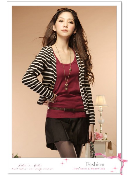 Winnie's Korean Fashion BlogMart: Lady Stripe Outer Wear