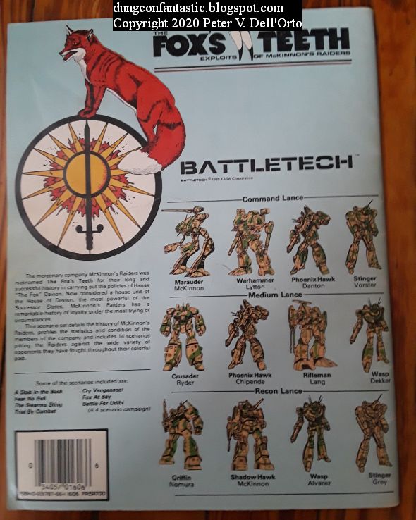 Dungeon Fantastic: Review: Battletech: The Fox's Teeth