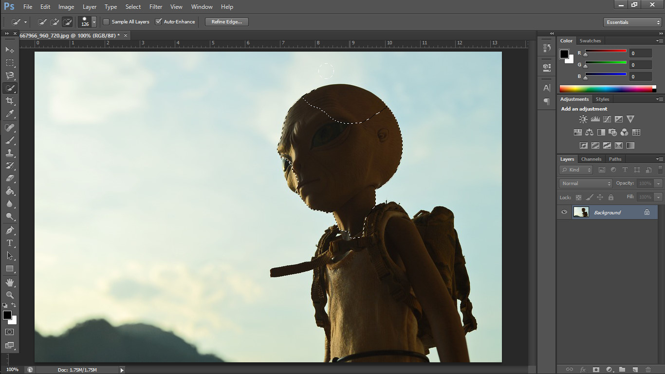 Cara menyeleksi gambar dengan Quick Selection Tool dan juga Magic Wand ...
