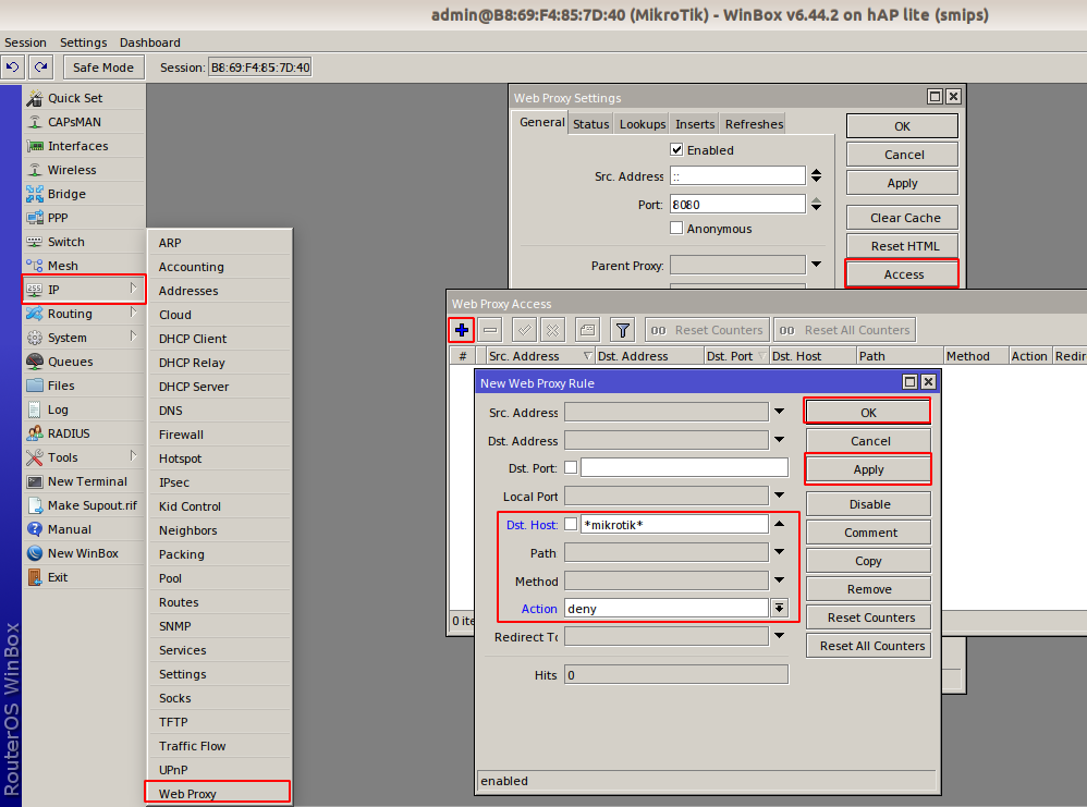 Blokir Situs menggunakan Web Proxy MikroTik - MY BLOG
