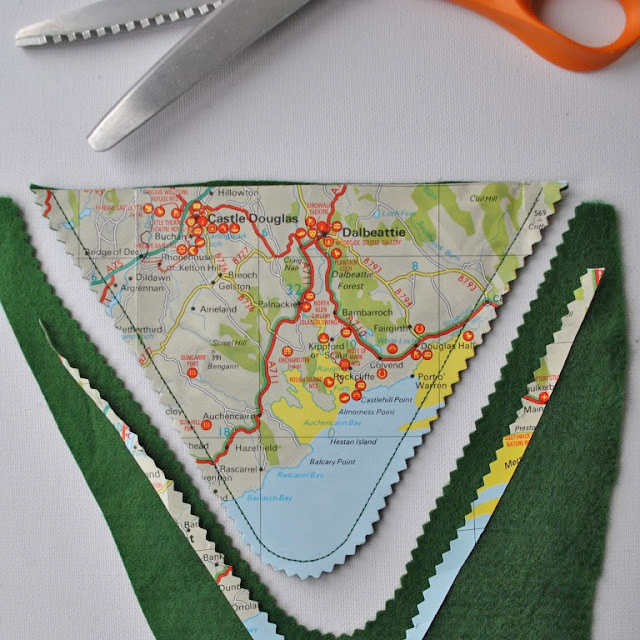 SewforSoul: Upcycled Vintage Map Bunting
