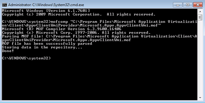 Failed To Open The Wmi Namespace Rootappv Error 0x8004100e App V 50 Application