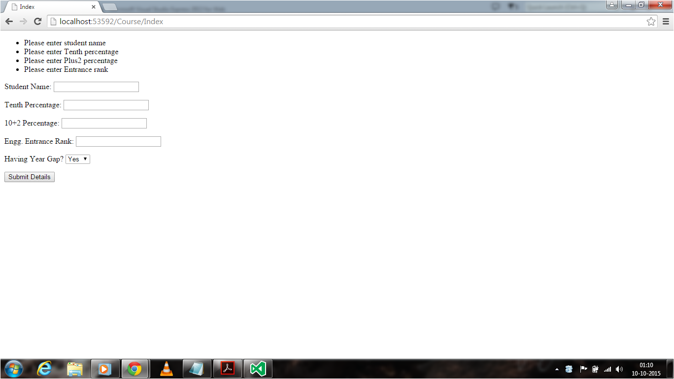 Mvc Tutorials Mvc Form Validation Using Model Class