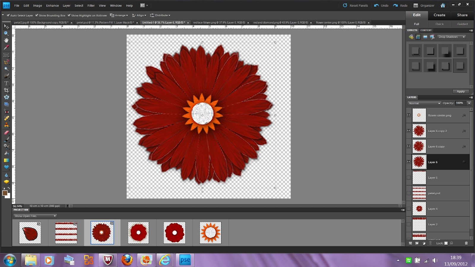 Tutorials: How to make a realistic flower using photoshop elements.